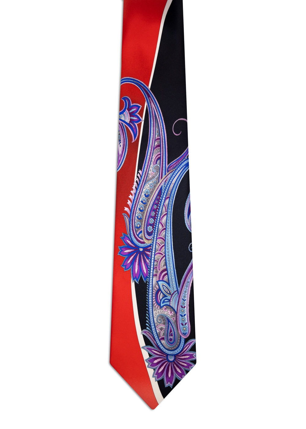 Signature Black and Red Paisley Tie - Vitaliano