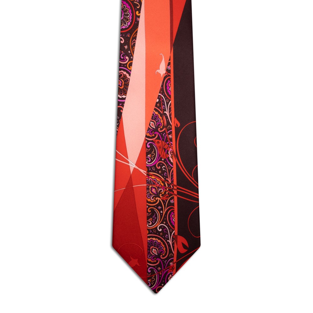 Signature Red Tie with Paisley and Ramage - Vitaliano