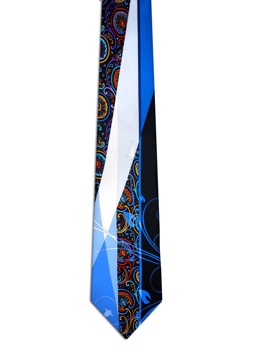 Signature Blue Tie with Paisley and Ramage - Vitaliano