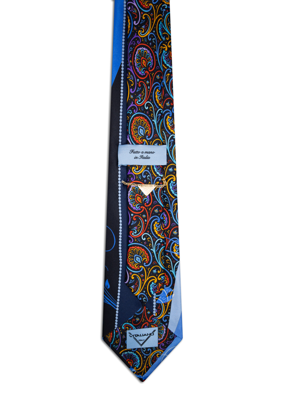 Signature Blue Tie with Paisley and Ramage - Vitaliano