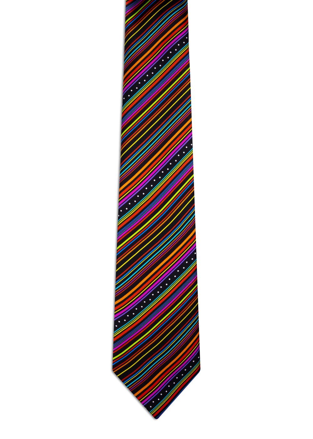Cravatta Classic Signature Nera con Righe diagonali e Pois NUOVO ...