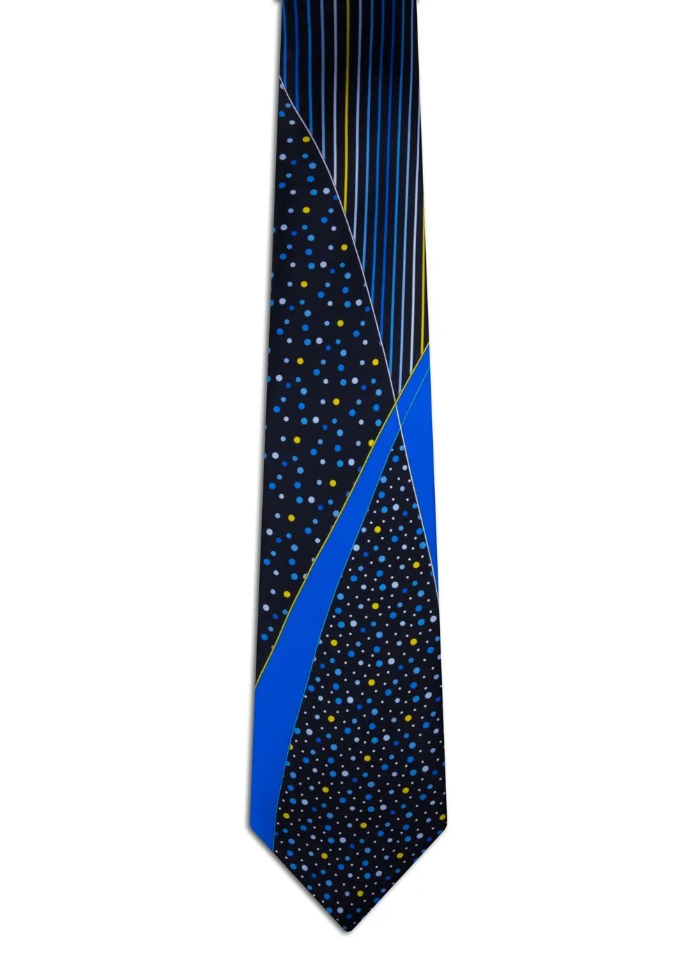 Cravatta Classic Signature Blu con Righe e Pois - Vitaliano