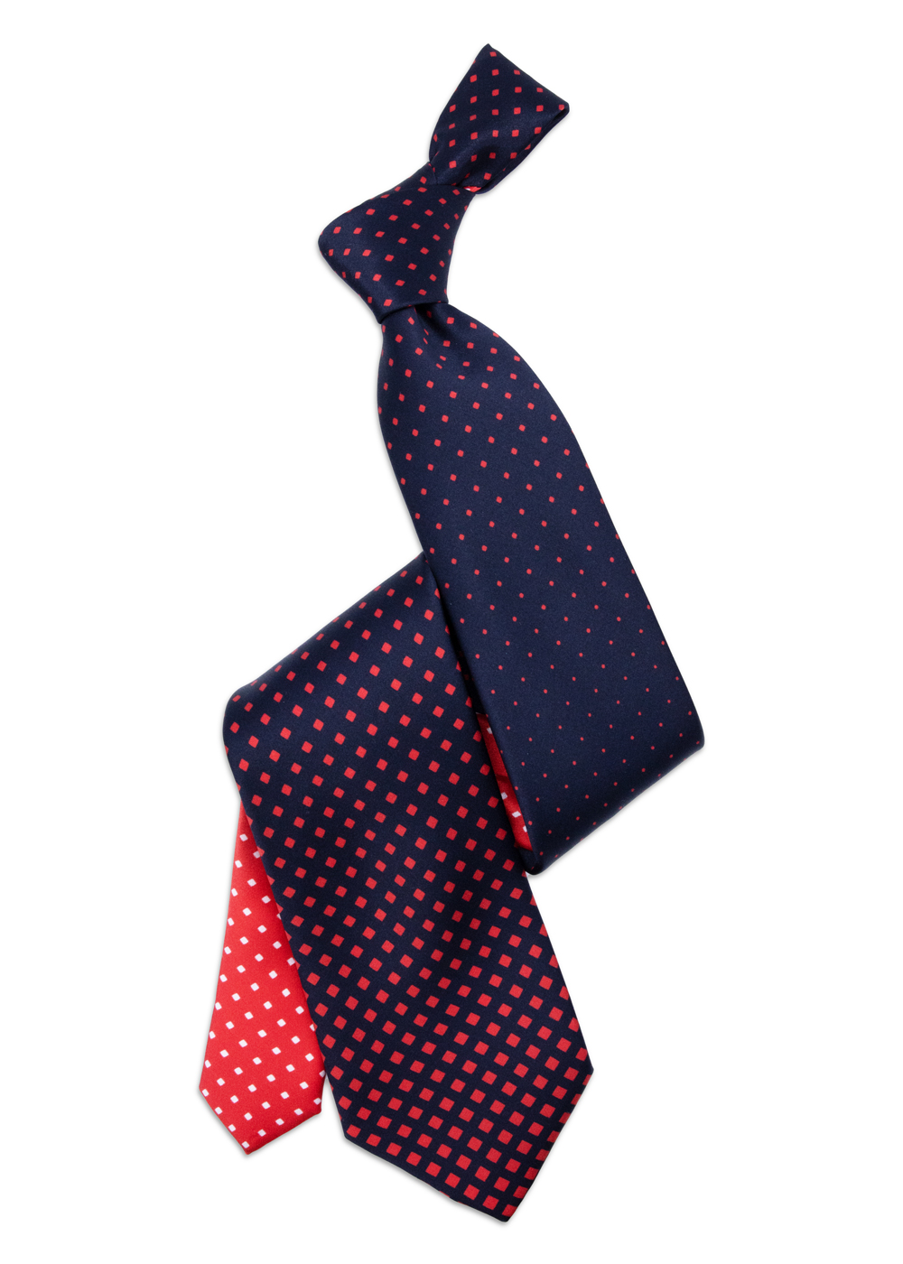 Classic Signature Blue Tie with Red Diamonds - Vitaliano